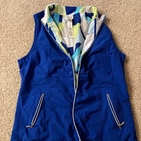 Chico's | Jackets & Coats | Chicos Womens Golf Blue Reversible ...